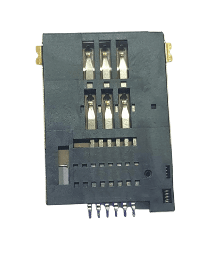 6 Pin Sim Card Holder Metal push push - SI-3119-D